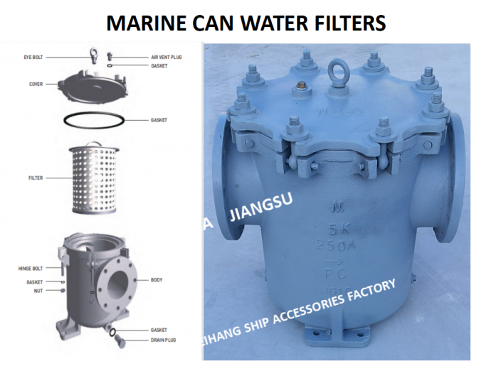 MARINE DAILY STANDARD CYLINDRICAL SEAWATER FILTER MODEL:5K-250A S-TYPE ...