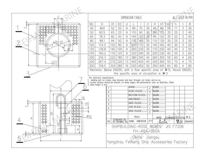 FILTER BOXES FOR BILGE LINE FH-125A JIS F7206-SUCTION-ROSE BOX ...