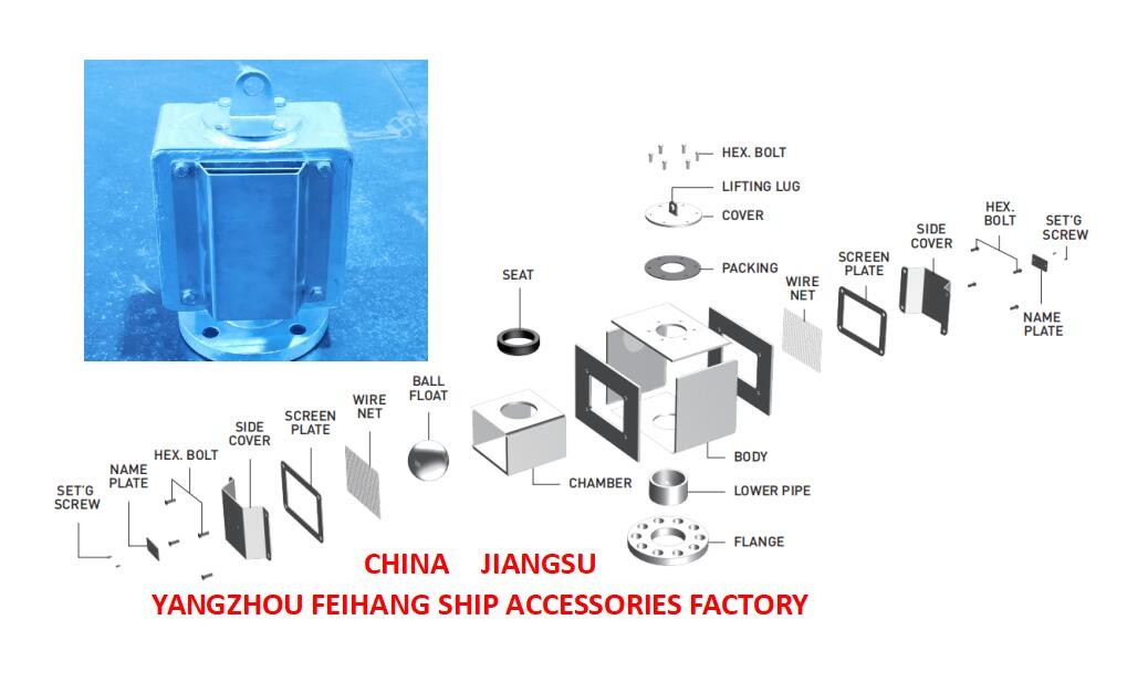 BILGE WATER TANK AIR PIPE HEAD NO.FH-125A BODY CARBON STEEL HOT-DIP ...