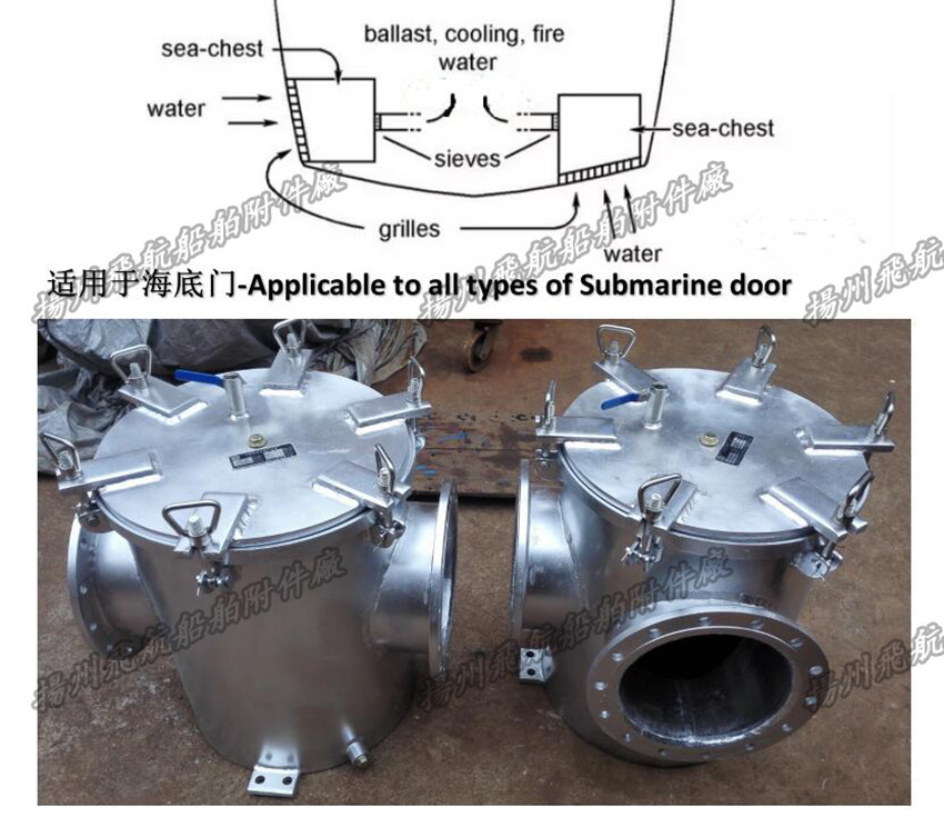 Marine bottom door sea water filter / ship bottom valve sea water ...